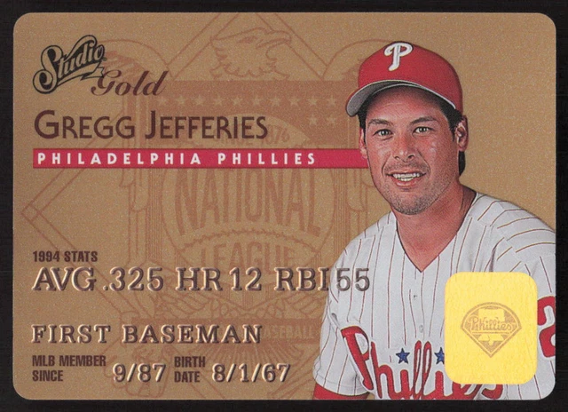 1995 STUDIO GOLD Gregg Jefferies #47 Philadelphia Phillies EUR 2,21 ...