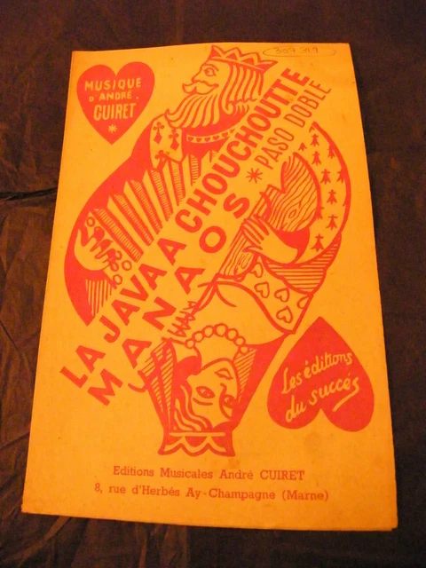 & SPARTITO LA Java Chouchoutte Manaus André Cuiret Music Sheet " EUR 13 ...
