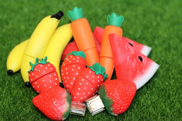 VERY CUTE NOVELTY Fruits & Veg.Pen/Flash Drive Storage Gift Memory ...