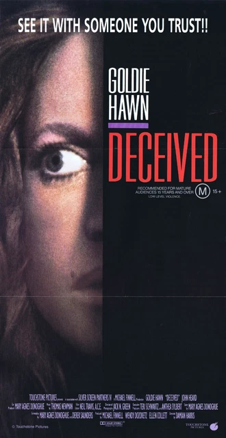 DECEIVED ORIGINAL DAYBILL Movie Poster Goldie Hawn John Heard Damon ...