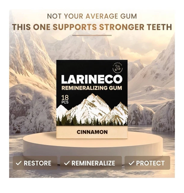 LARINECO REMINERALIZING GUM with Nano Hydroxyapatite& Xylitol 36 Pieces ...