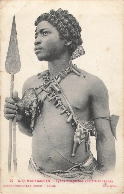 CPA TYPES MALGACHES. Guerrier Tanosy. MADAGASCAR 40565 EUR 6,00 ...