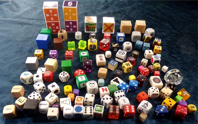 100 DICE & CUBES 1+ LB Odd Mixed Lot Unique Die Cube Block Game Piece ...