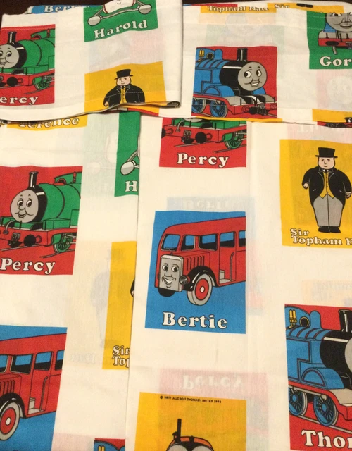 THOMAS THE TRAIN 1992 Britt Allcroft Retro White 2 Window Valance 3 ...