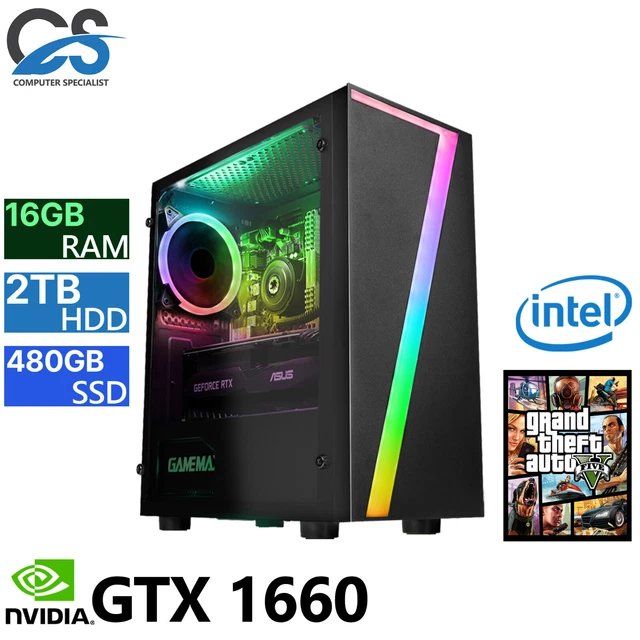 ULTRA FAST INTEL Core i5 10400F Gaming Computer PC 16GB 2TB + 480GB SSD ...