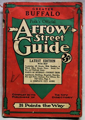ARROW STREET GUIDE And City Street Map Of Buffalo New York 1941 Wwii ...