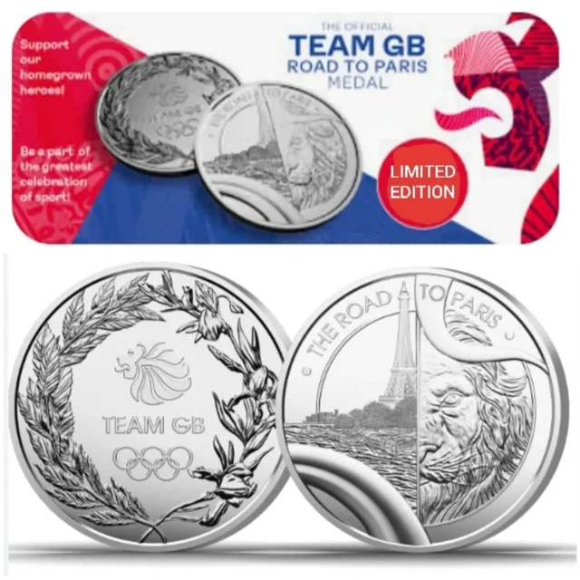 RARE TEAM GB Road to Paris Medal Coin Olympics Games Limited FREE ...