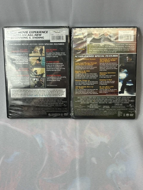 THE BOURNE IDENTITY 2002 & Bourne Supremacy 2004 Matt Damon DVD Movies ...