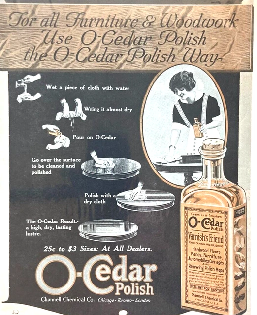 VINTAGE O-CEDAR POLISH Channell Chemical Maid 1919 Magazine Print Ad ...