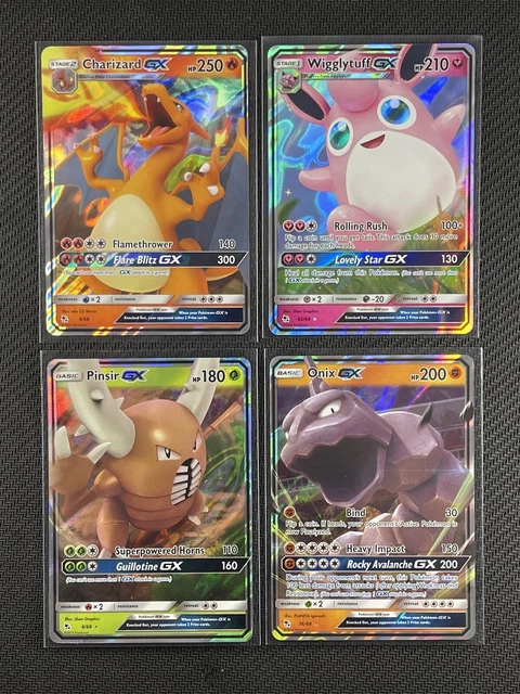 POKEMON CARD X4 Charizard Wigglytuff Pinsir Onix GX 2019 Hidden Fates ...