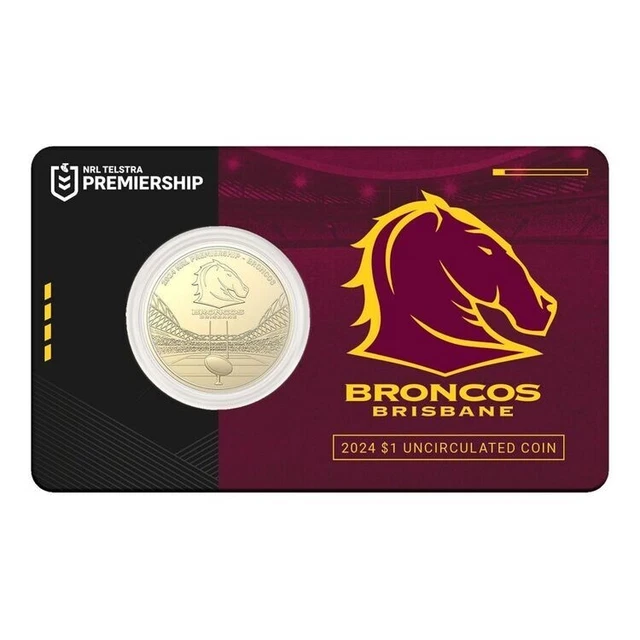 2024 AUSTRALIA NATIONAL Rugby League $1 Coin in Card - Brisbane Broncos ...