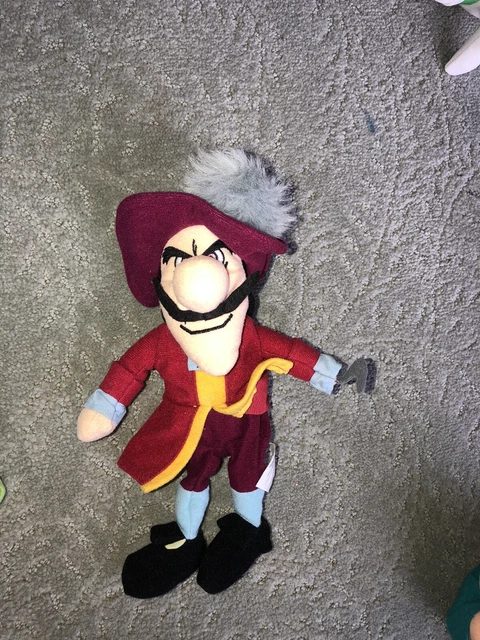 DISNEY STORE MINI Bean Bag Plush 8” Captain Hook From Peter Pan Red ...