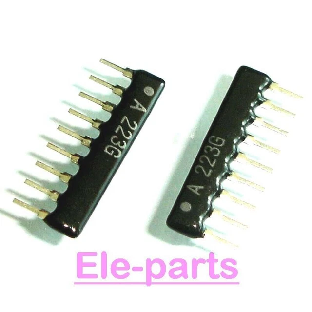 50 PCS A09-223G -9 A09-223 A223G 22K ohm 8 Commoned Resistor Network ...