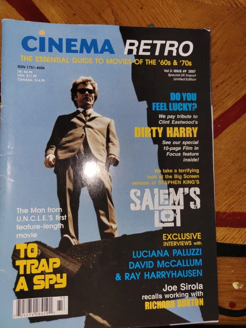 CINEMA RETRO #9 2007 CLINT EASTWOOD DIRTY HARRY*SALEM'S LOT*MAN FROM U.N.C.L.E £95.52 - PicClick UK