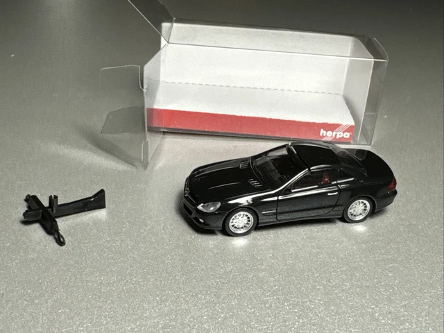 HERPA 1:87 H0 024105 Mercedes-Benz MB SL-Klasse Cabrio schwarz Hardtop ...