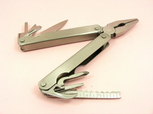 STAINLESS STEEL 9 Function Plier MULTI TOOL Long Nose POCKET Knife ...