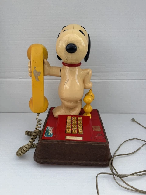VTG VINTAGE PEANUTS The Snoopy and Woodstock Phone 1976 Pushbutton ...