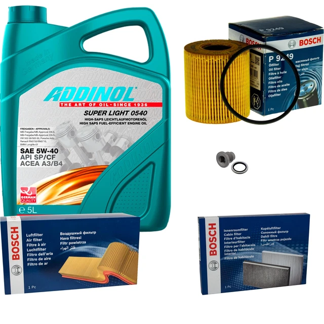 BOSCH INSPECCIÓN SET 5L Addinol 0540 Super Light 5W-40 para Citroën C ...