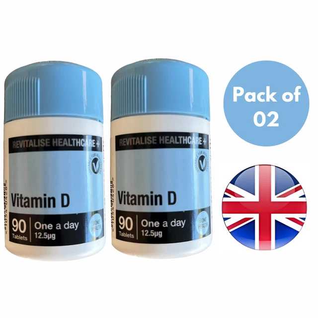 2 X REVITALISE Health Vitamin D 90 Tablets - Muscles Health Easy-to ...
