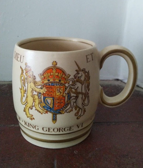 ANTIQUE MUG COMMEMORATING the coronation of King George VI and Queen ...
