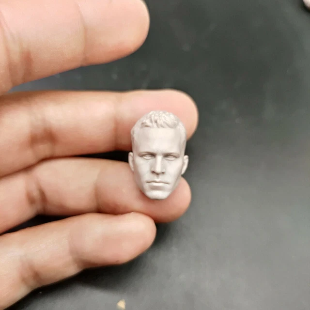 FIGURINE BLANCHE ÉCHELLE 1/12 huit sous la sculpture tête Paul Walker non peinte coupe 6 pouces ...