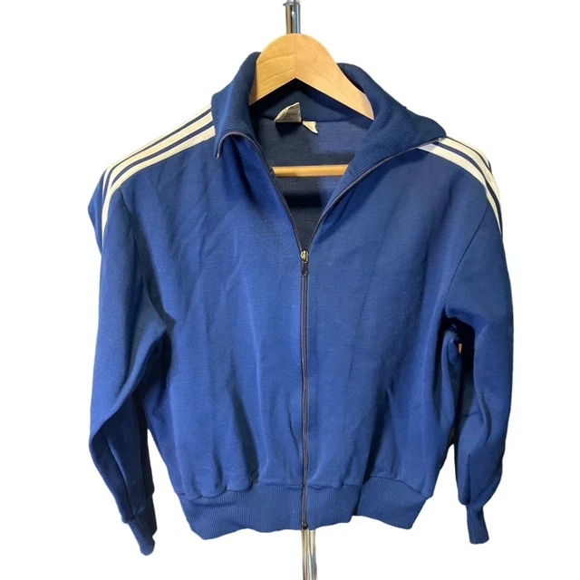VINTAGE 60S ADIDAS Blue Made in Yugoslavia Three Stripe Full Zip Track ...