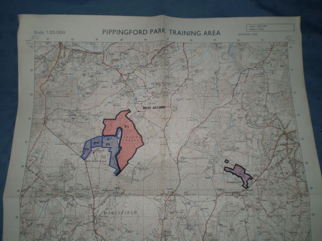 MILITARY TRAINING AREA map pippingford park 1969 £18.00 - PicClick UK