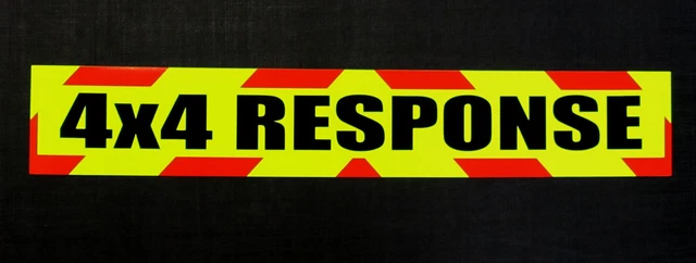 MAGNETIC 4X4 RESPONSE Sign Fluorescent Warning Signage 300mm £9.00 ...