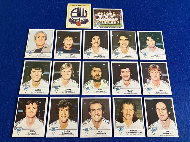 AUTOCOLLANTS ALBUM PANINI Football 80 Bolton Wanderers complet équipe ...
