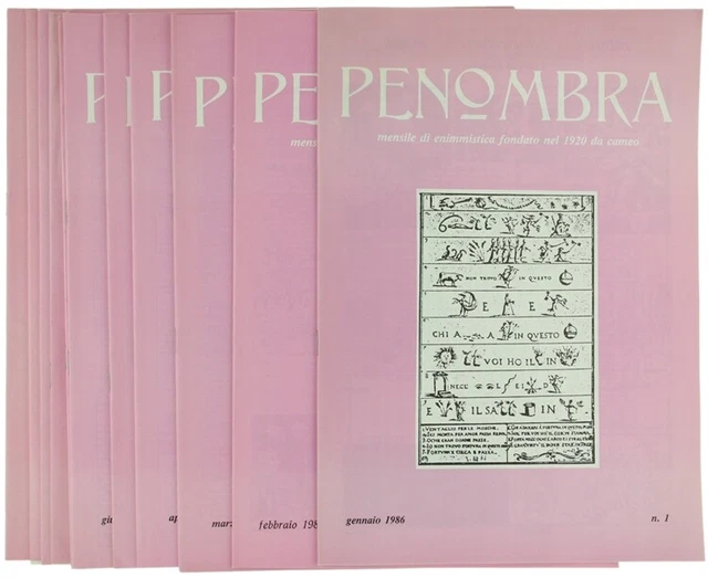 PENOMBRA. MENSILE DI Enimmistica. Annata 1986 completa. Daniele Cesare ...
