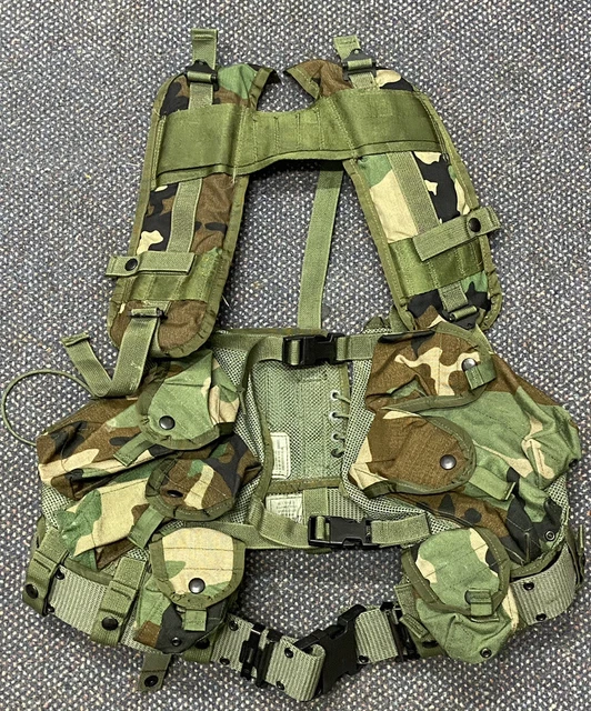US ARMY TACTICAL Enhanced Load Bearing Vest Lbv Vest Woodland ...