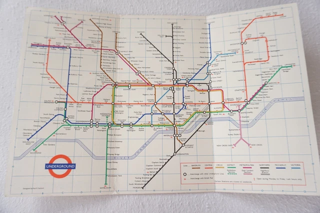 1970 LONDON TRANSPORT Underground Map Diagram of Lines Tube Ref 770 VGC ...