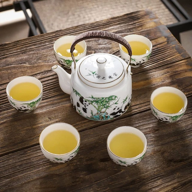 CUTE TEA CUP Set Ceramic Tea Maker Portable Travel Teaware Sets Hand ...