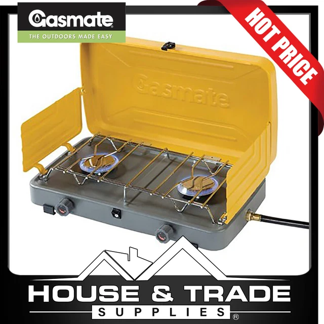 GASMATE GAS STOVE Compact Two Burner Powder Coated Steel Frame TCA113 ...