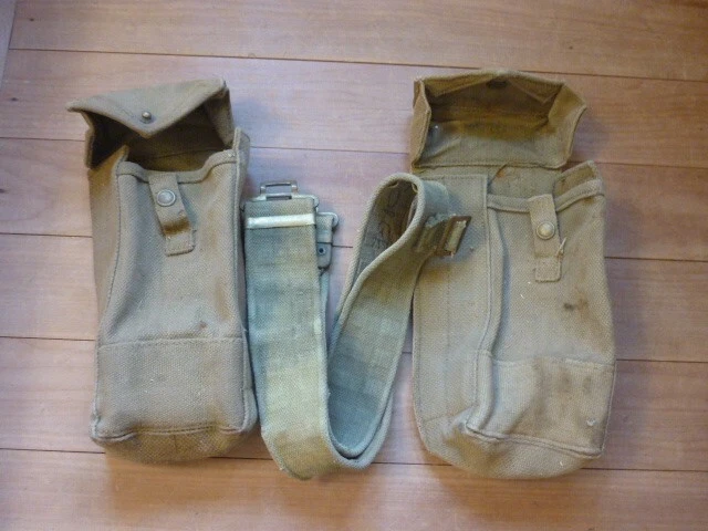 WW2 BRITISH ARMY webbing 1942 pouches and belt £20.00 - PicClick UK