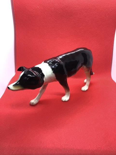 VINTAGE JOHN BESWICK Black and White Border Collie Standing - JBD58 £22 ...