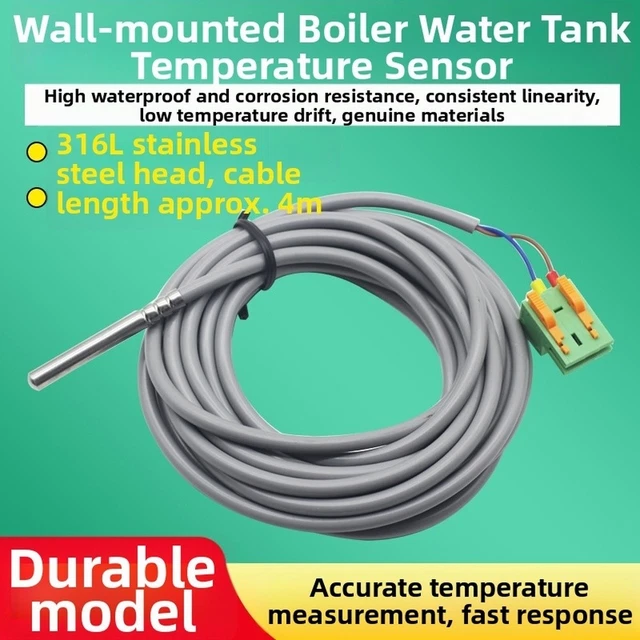 BOILER WATER TANK Temperature Sensor Probe Wall Mounted 10K 4M Cable ...