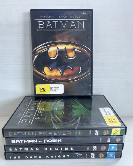 5 X BATMAN Movie Collection DVD Region 4 - Dark Knight + Begins+ Robin ...