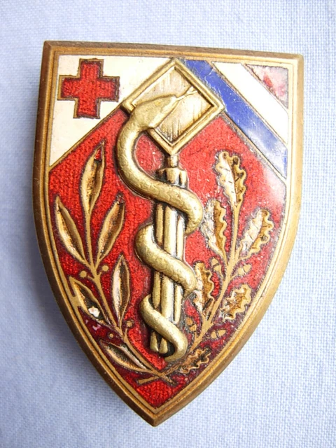 INSIGNE METAL ANCIEN MEDECINE SERVICE SANTE METROPOLE 1939 Drago Ber ...