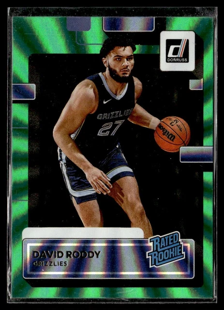 2022-23 DONRUSS RECRUES vertes holo laser David Roddy Memphis grizzlies ...