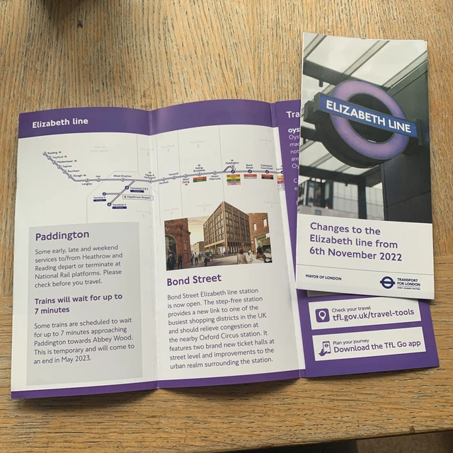 TFL LEAFLET: CHANGES to the Elizabeth line from 6 November 2022 ...