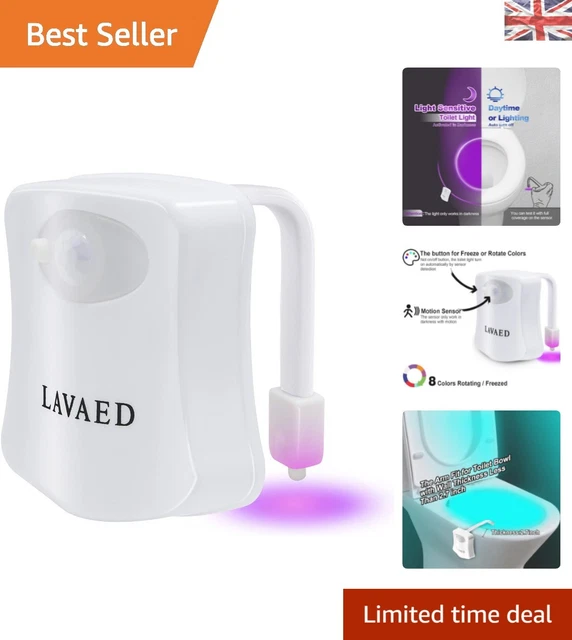 CORDLESS MOTION SENSOR Toilet Night Light - 8 Colors Changing for ...