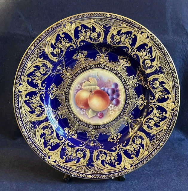 ROYAL WORCESTER CABINET Plate. Fruit. Gilded. James Skerrett ...