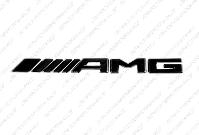 SET GLOSS BLACK Emblems Logos Letters for Mercedes-Benz C63 V8 Biturbo ...