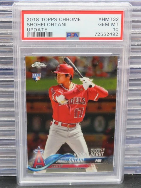 2018 TOPPS CHROME Update Shohei Ohtani recrue débuts RC #HMT32 PSA 10 ...