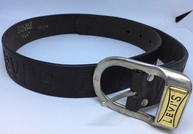 LEVIS 501 BELT And Buckle Vintage Orginal Strauss Leather Unisex 28 £29 ...