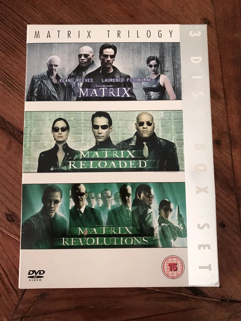 MATRIX COLLECTION 3 Disc DVD Box Set. Reloaded. Revolutions. Keanu ...