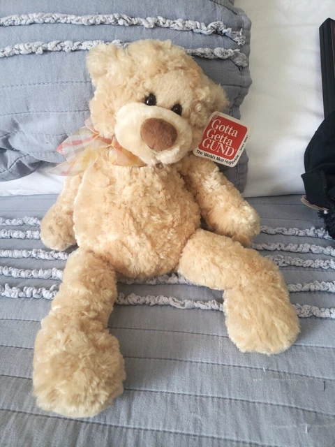 GUND MANNI TEDDY Bear Plush #15015 13" Stuffed Animal Toy $2.99 - PicClick
