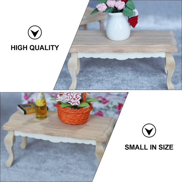 MINIATURE TEA TABLE Model Mini House Simulation Tea Table Wood ...