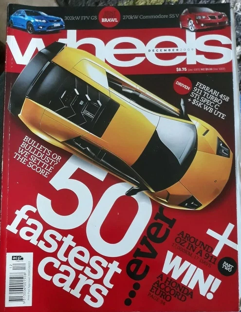 WHEELS CAR MAGAZINE Dec. 2009 * 50 FASTEST CARS...EVER * EUR 5,38 ...